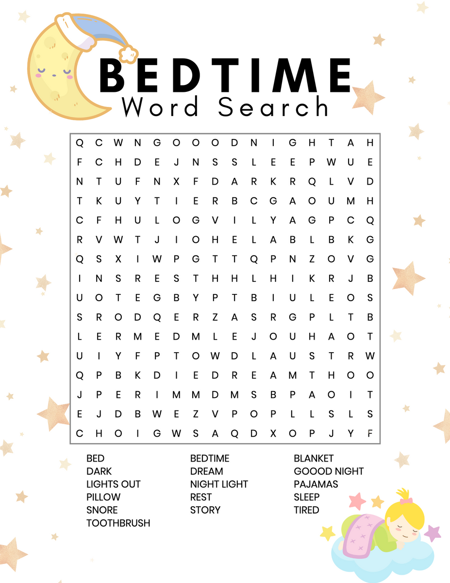 Bedtime Word Search -Free – Glow in the Dark Blankets